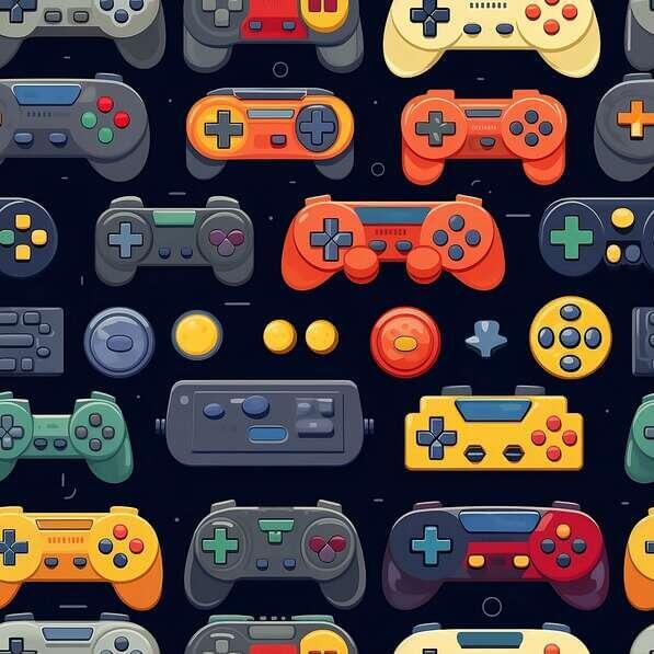 Download Colorful Video Game Controller Pattern Patterns Online ...