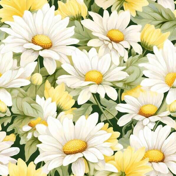 Download Seamless White and Yellow Daisy Flower Pattern Patterns Online ...