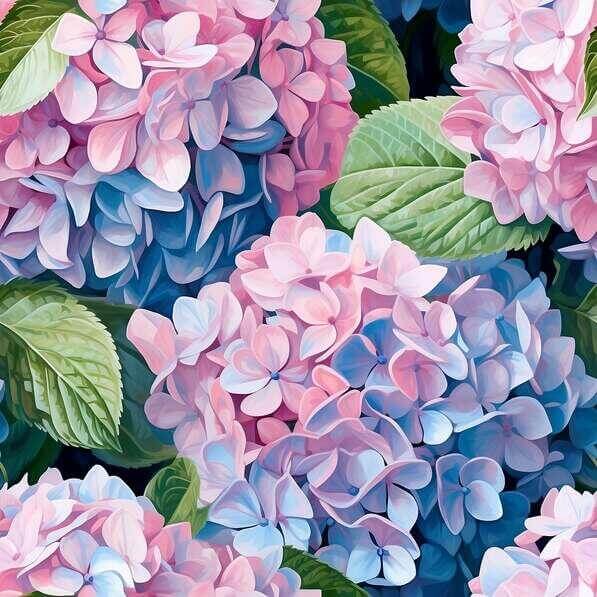 Download Seamless Hydrangea Flower Pattern in Pink and Blue Patterns ...
