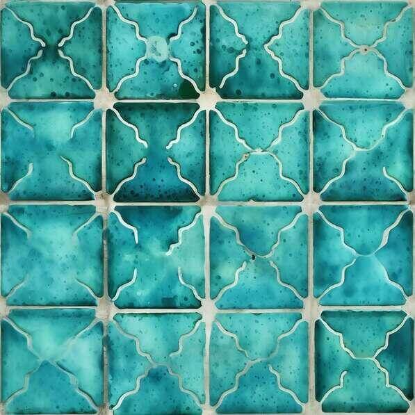 Download Handmade Turquoise Tiled Wall Patterns Online - Creative Fabrica