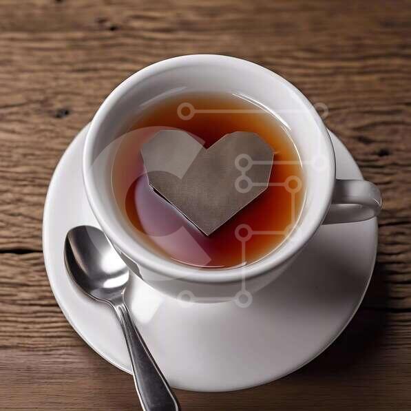 Warm and Cozy Tea Time with a Heart stock photo | Creative Fabrica