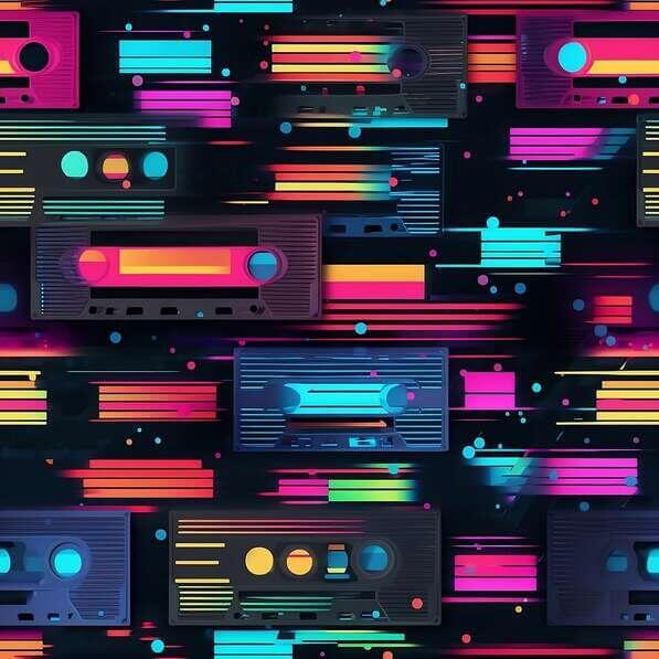 Download Colorful Cassette Tape Pattern Background Patterns Online ...