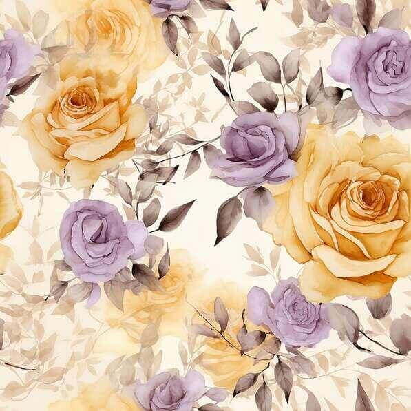 Download Seamless Floral Pattern with Yellow, Purple, and Lavender ...