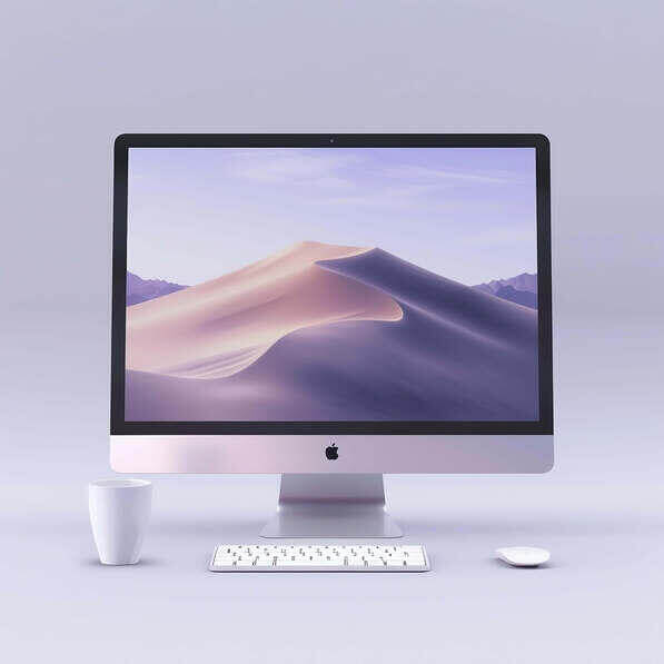 Download Computer Setup with Desert Landscape Background Mockups Online ...