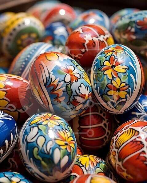 Vibrant Easter Eggs for Sale or Display stock photo | Creative Fabrica