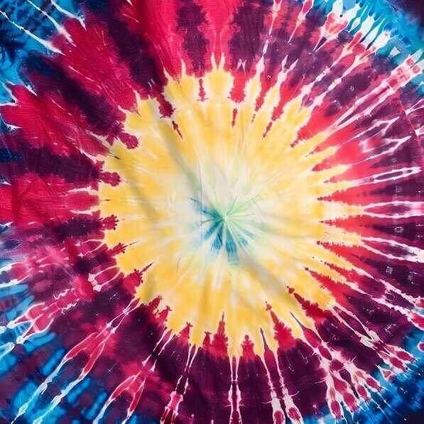 Download Tie-Dye Fabric with Orange, Red, Yellow, and Blue Circular ...