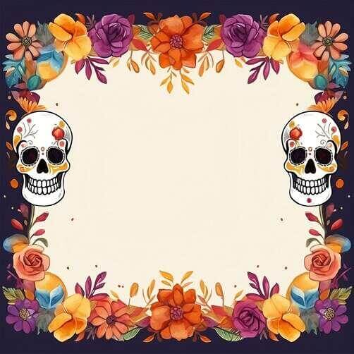 Download Mexican Day of the Dead Frame Vector Illustration Backgrounds ...