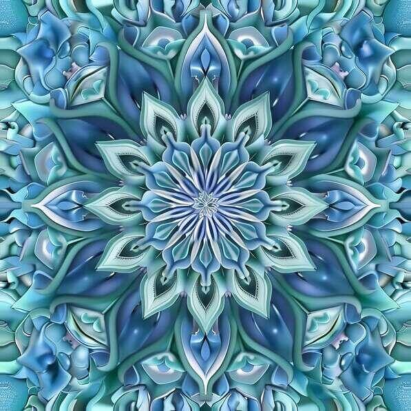 Download Blue Mandala Design with Abstract Floral Pattern Patterns ...