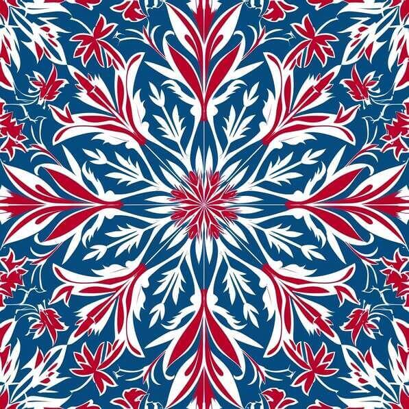 Download Patriotic Red, White, and Blue Floral Pattern for 4th of July ...