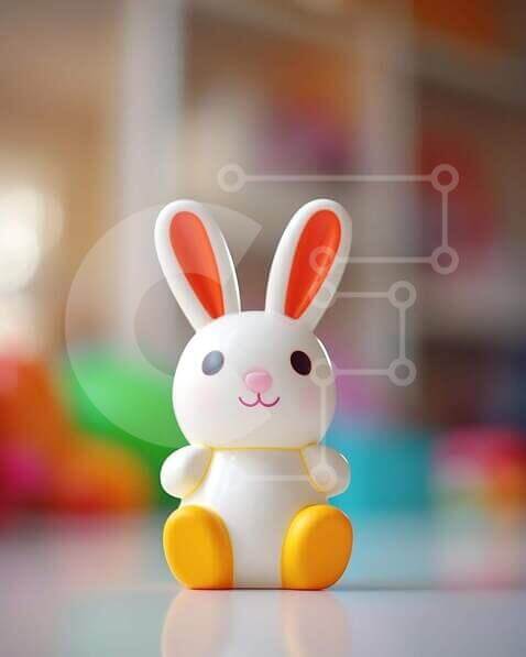 Charming Easter-Themed Bunny Toy on Display stock photo | Creative Fabrica