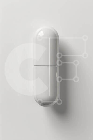 Compact White Pill for Medication or Electronic Device stock photo ...