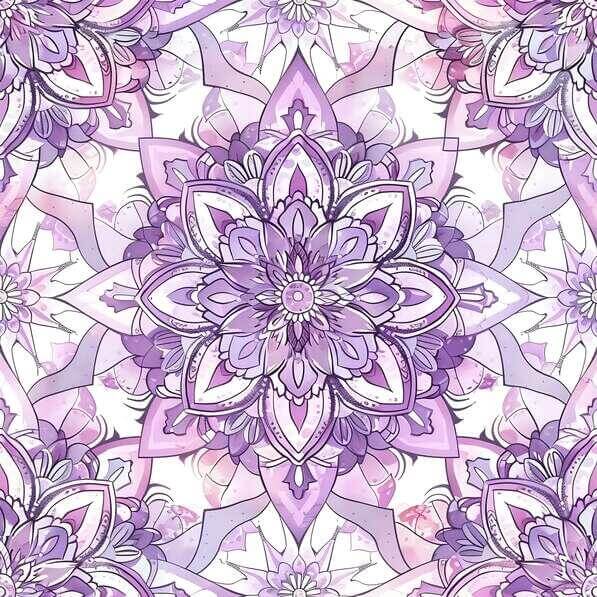 Download Purple Mandala Seamless Pattern Patterns Online - Creative Fabrica