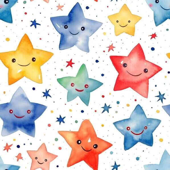 Download Colorful Smiley Stars Seamless Pattern Background Patterns ...