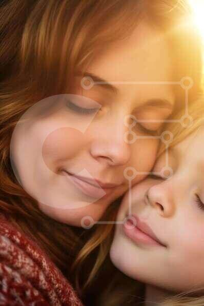 Mother and Daughter Sharing Happy Moments in the Sunlight stock photo ...