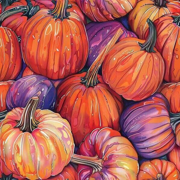 Download Colorful Pumpkin Abstract Painting for Autumn Decor Patterns ...