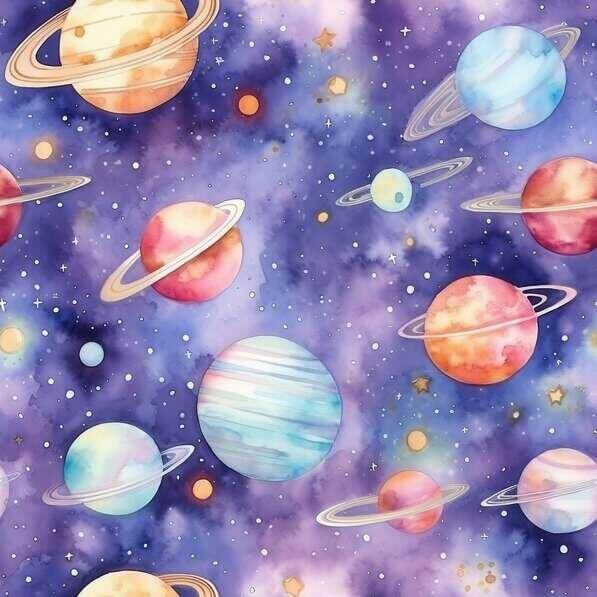 Download Galaxy and Solar System Seamless Pattern Wallpaper Patterns ...