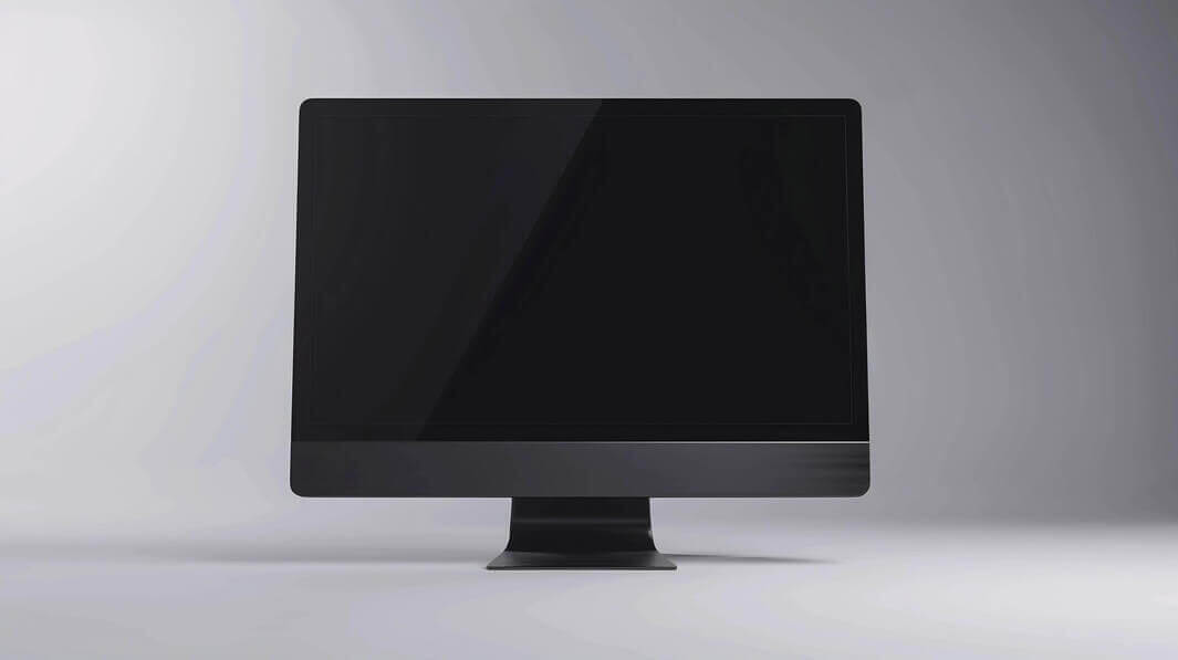 Download Black Computer Monitor on Empty Gray Background Mockups Online ...