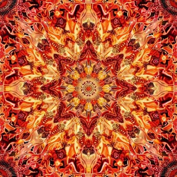 Download Orange and Red Psychedelic Mandala Stock Photo Patterns Online ...
