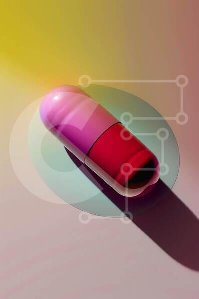 Colorful Pill on Circle - Medication Concept stock photo | Creative Fabrica