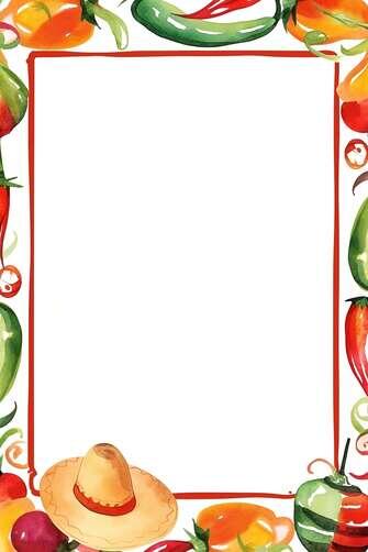 Download Colorful Fiesta Frame with Cactus Plants and Mexican ...