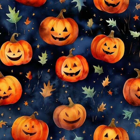 Download Fall-Inspired Seamless Pumpkin Pattern for Halloween ...