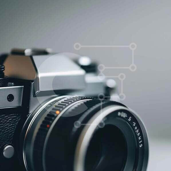 Vintage Old-Fashioned Camera with Silver Body and Black Lens stock ...