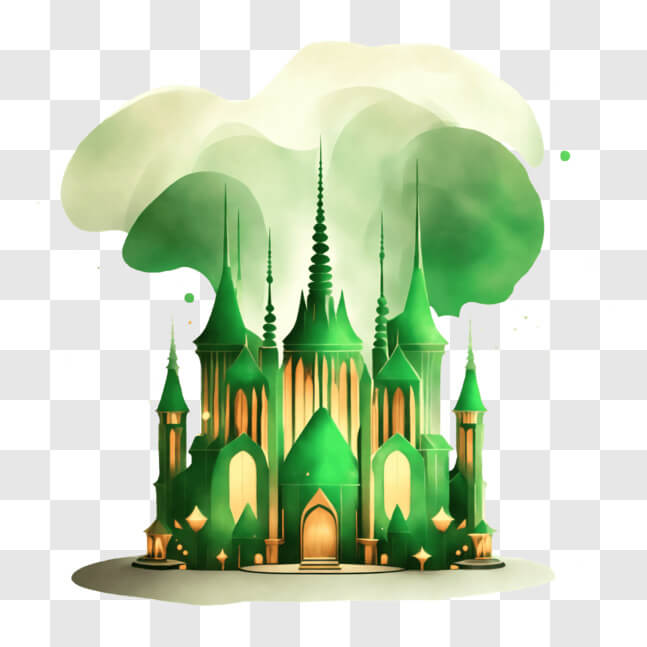 Download Enchanting Green Castle in a Fantasy Setting PNGs Online ...