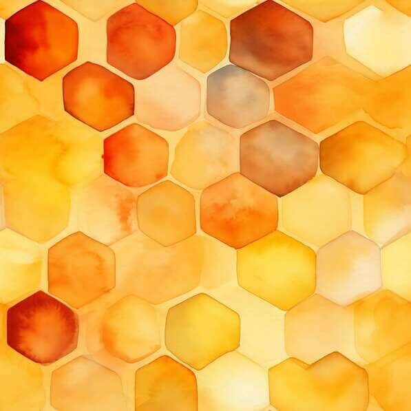 Download Hexagonal Honeycomb Watercolor Pattern in Yellow, Orange, and ...