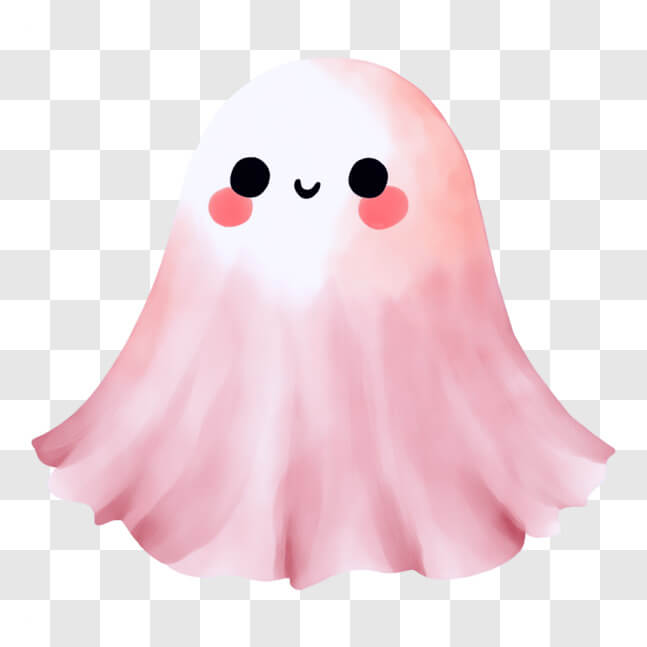 Download Cute Pink Ghost with Black Eyes and Red Lips PNGs Online ...