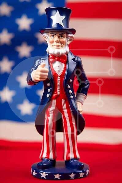 Uncle Sam Figurine Celebrating 4th of July stock photo | Creative Fabrica