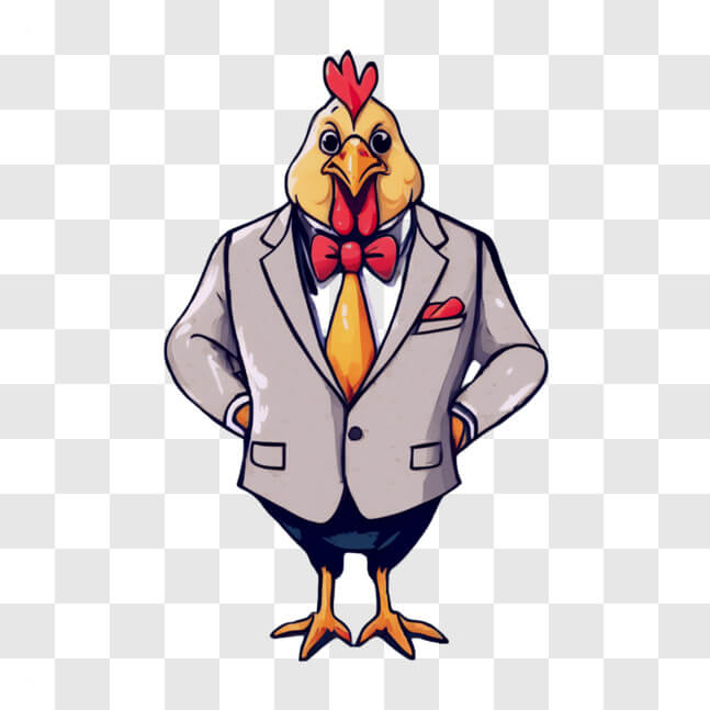 Download Elegant Chicken in Suit and Bow Tie Cartoons Online - Creative ...
