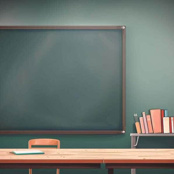 Download Empty Classroom with Blackboard and Desk Backgrounds Online ...