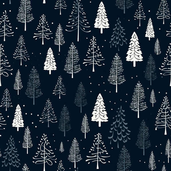 Download Winter Pine Tree Seamless Pattern with Snowflakes Patterns ...