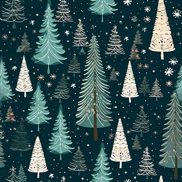 Download Seamless Winter Pine Tree and Snowflake Pattern for Holiday ...