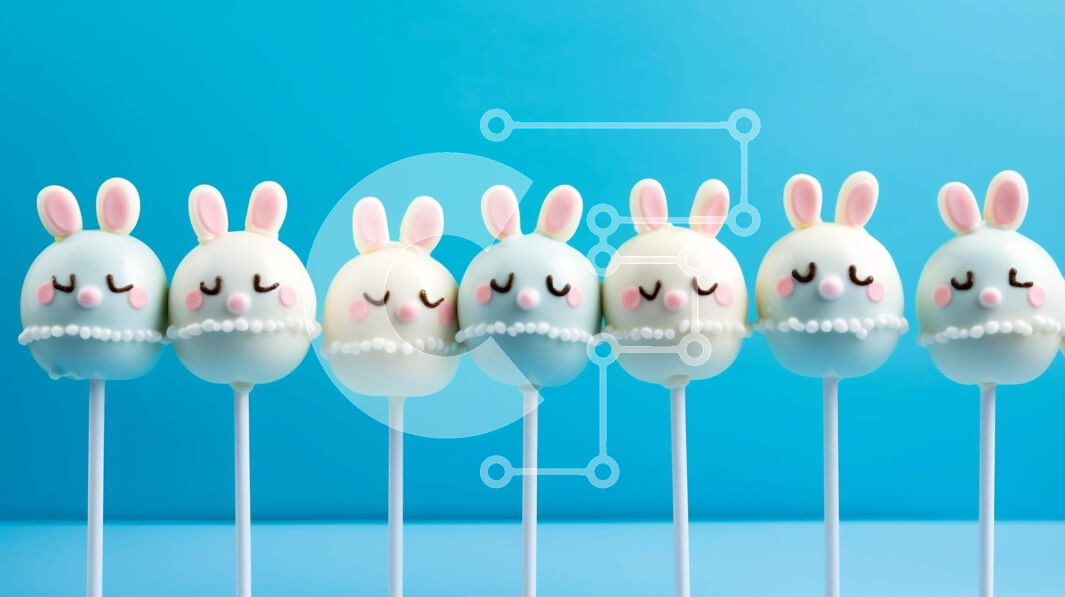 Adorable White Bunny Cake Pops for Easter stock photo | Creative Fabrica