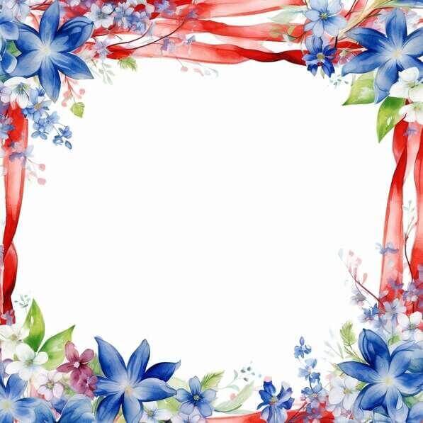 Download Red, White, and Blue Flower Frame for Photography and Art ...