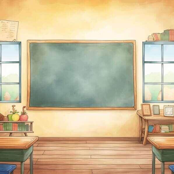 Download Empty Classroom with Chalkboard and Bookshelves Backgrounds ...