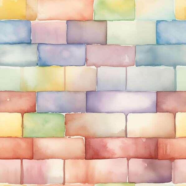 Download Colorful Watercolor Painted Bricks Seamless Pattern Patterns ...