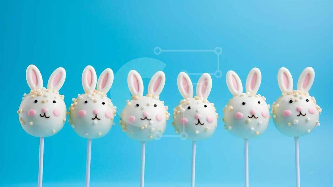Adorable Easter Cake Pops with Bunny Faces stock photo | Creative Fabrica