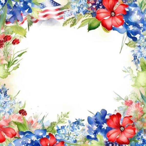 Download Patriotic American Flag Flower Frame Backgrounds Online ...