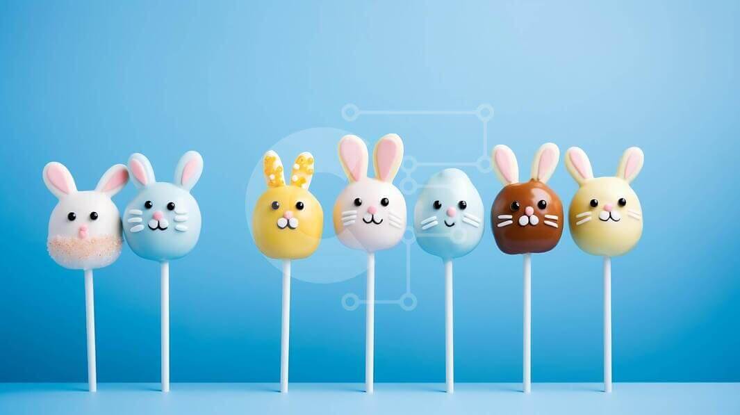 Adorable Easter Bunny Cake Pops for the Holiday stock photo | Creative ...