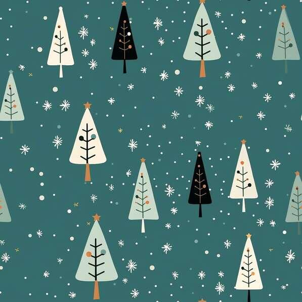 Download Christmas Trees and Snowflakes Seamless Pattern Patterns ...