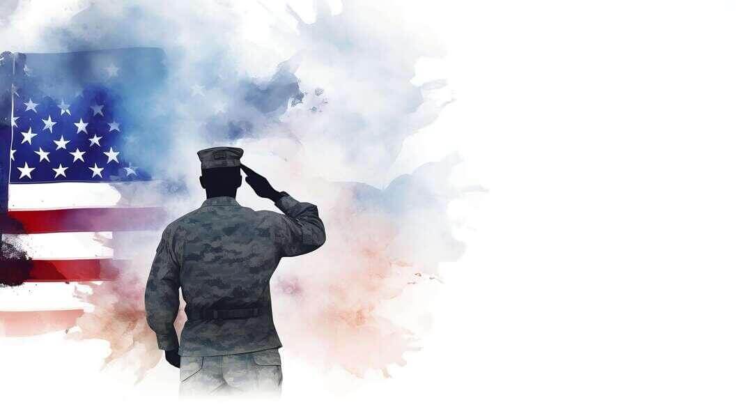 Download Soldier Saluting in Front of American Flag Backgrounds Online ...