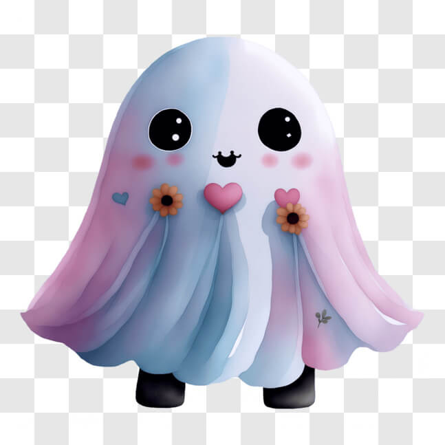 Download Smiling Anime-Style Ghost with Flowers PNGs Online - Creative ...