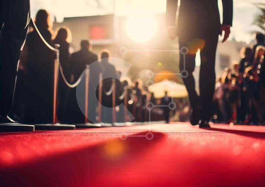 Elegant Event Entrance: People Walking Down Red Carpet stock photo ...