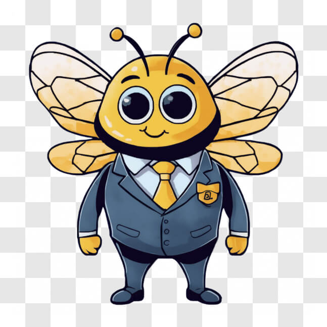 Download Cartoon Bee in Business Attire Cartoons Online - Creative Fabrica