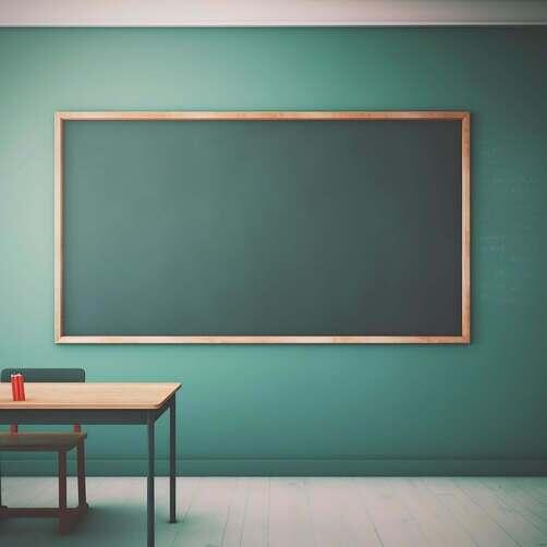 Download Empty Classroom with Blackboard and Desk Backgrounds Online ...