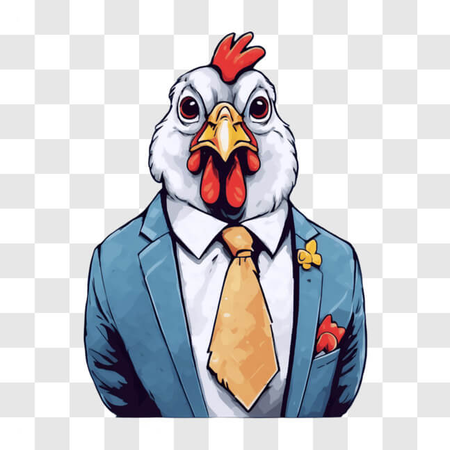 Download Elegant Chicken in Suit and Tie Cartoons Online - Creative Fabrica