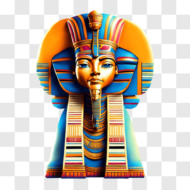 Download Colorful Egyptian Statue Head of Ptah PNGs Online - Creative Fabrica