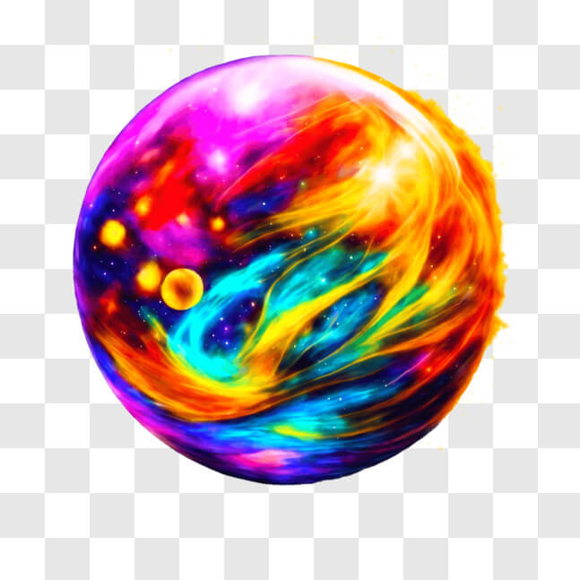 Download Colorful Bowling Ball with Stars and Planets PNGs Online ...